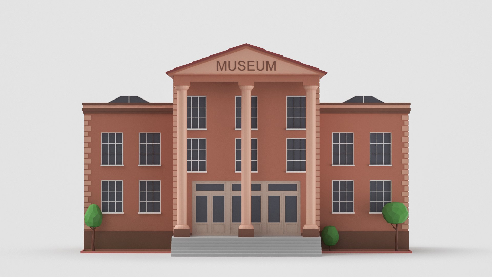 Low Poly Cartoon Museum 3D model - TurboSquid 1814384