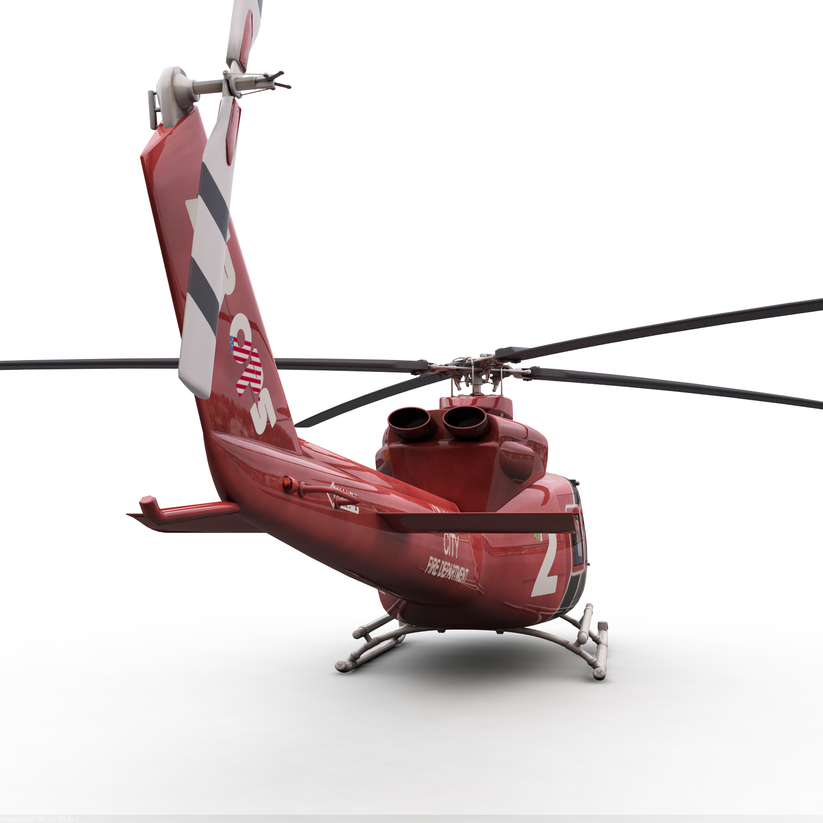 eurocopter bell 412 helicopter interior 3d model