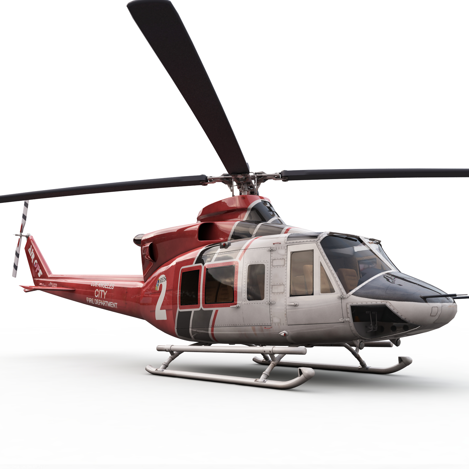 eurocopter bell 412 helicopter interior 3d model