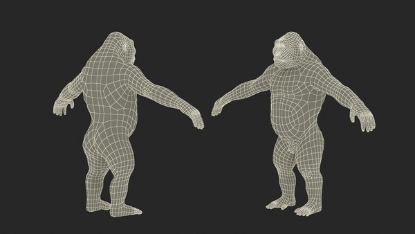 modelo 3d El gran simio Gigantopithecus en posición A - TurboSquid 2312004