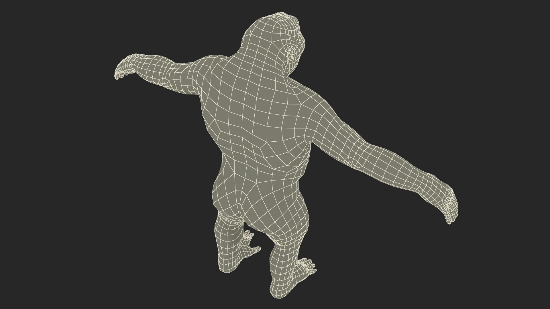 3D Big Ape Gigantopithecus A-Pose Model - TurboSquid 2312004