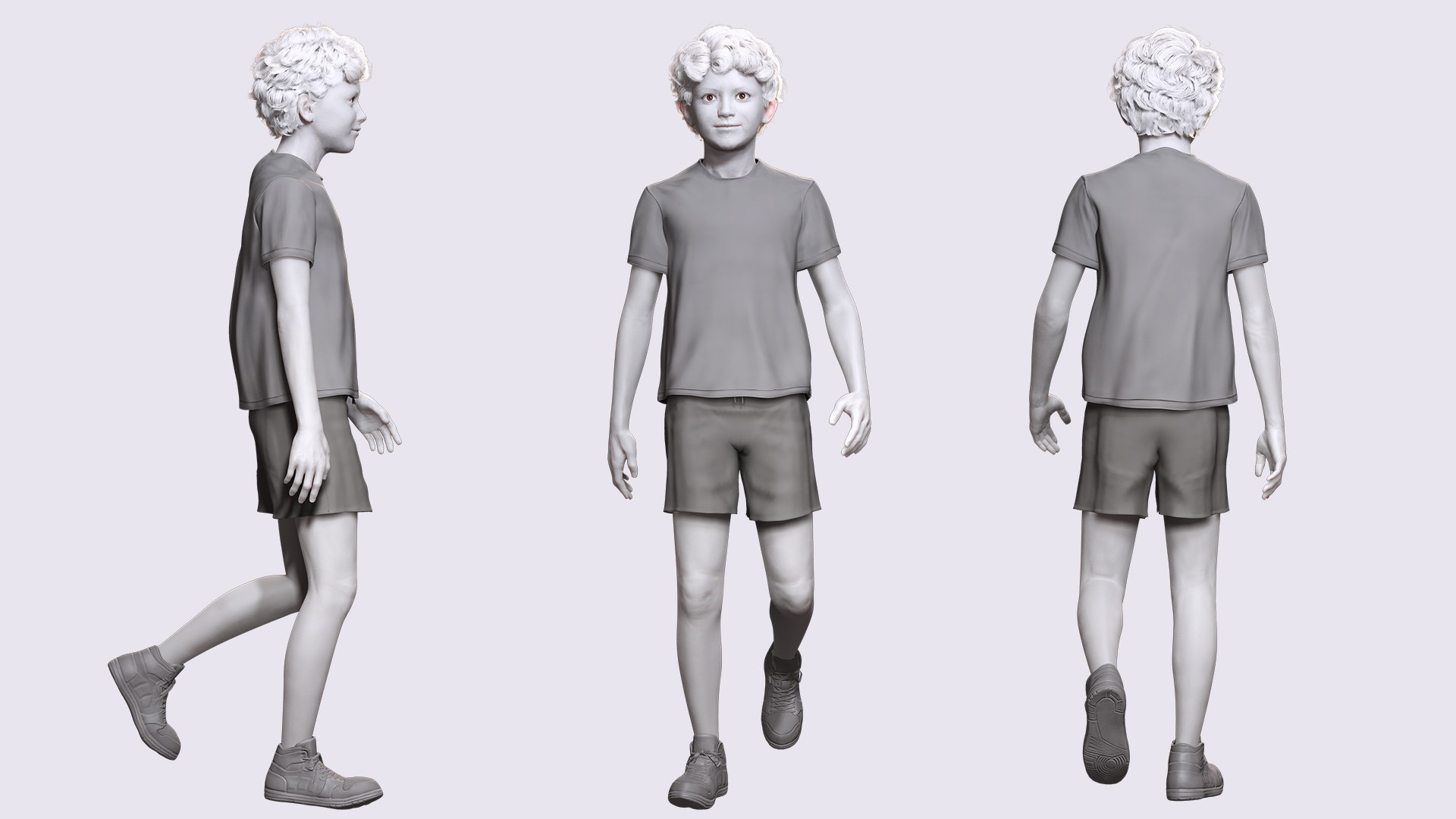 Free 3D Realistic 3D Child Character Free Ready For Animation Model ...