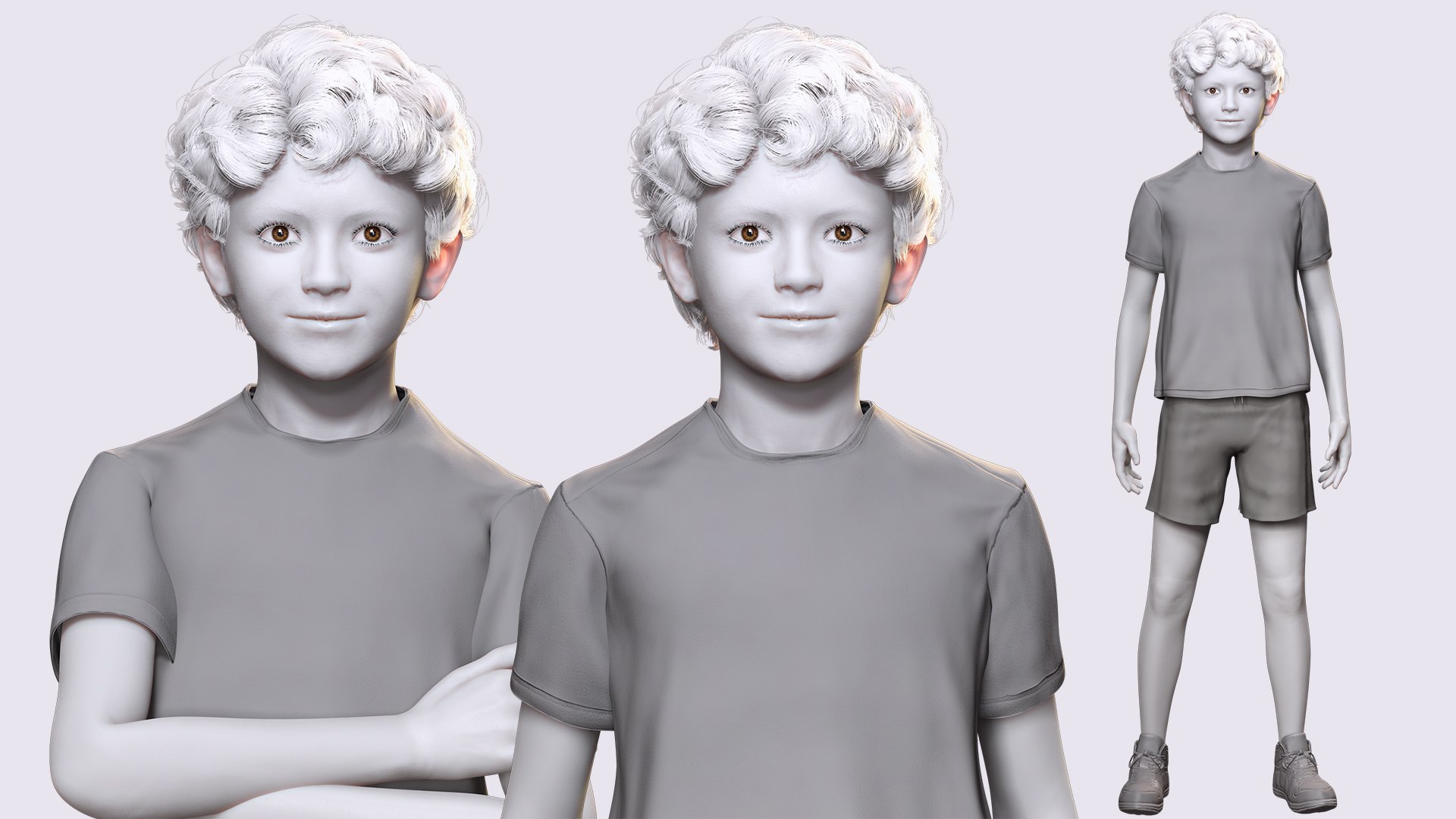 Free 3D Realistic 3D Child Character Free Ready For Animation Model ...