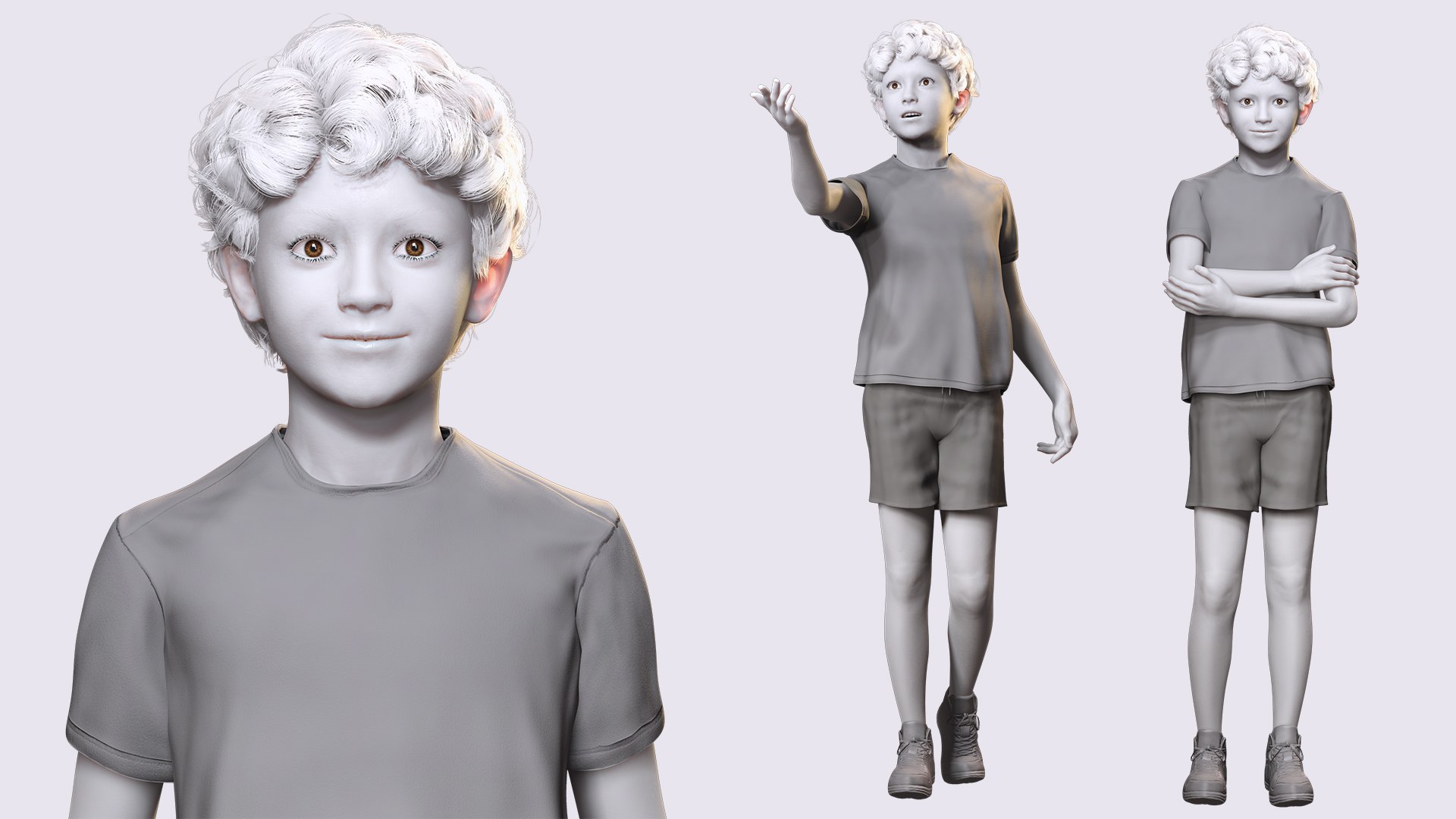 Free 3D Realistic 3D Child Character Free Ready For Animation Model ...