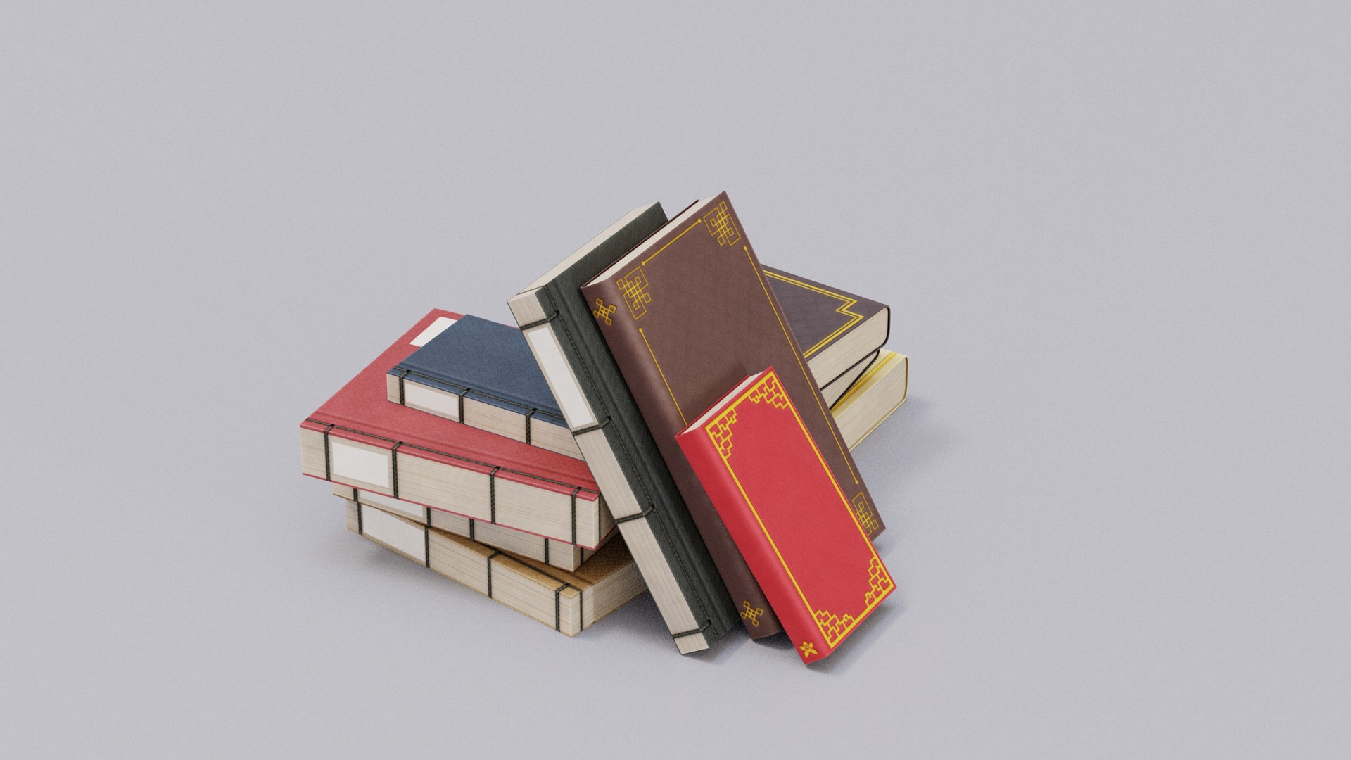 Chinese Trade Furniture Kit - 17 Books 3D - TurboSquid 2049271