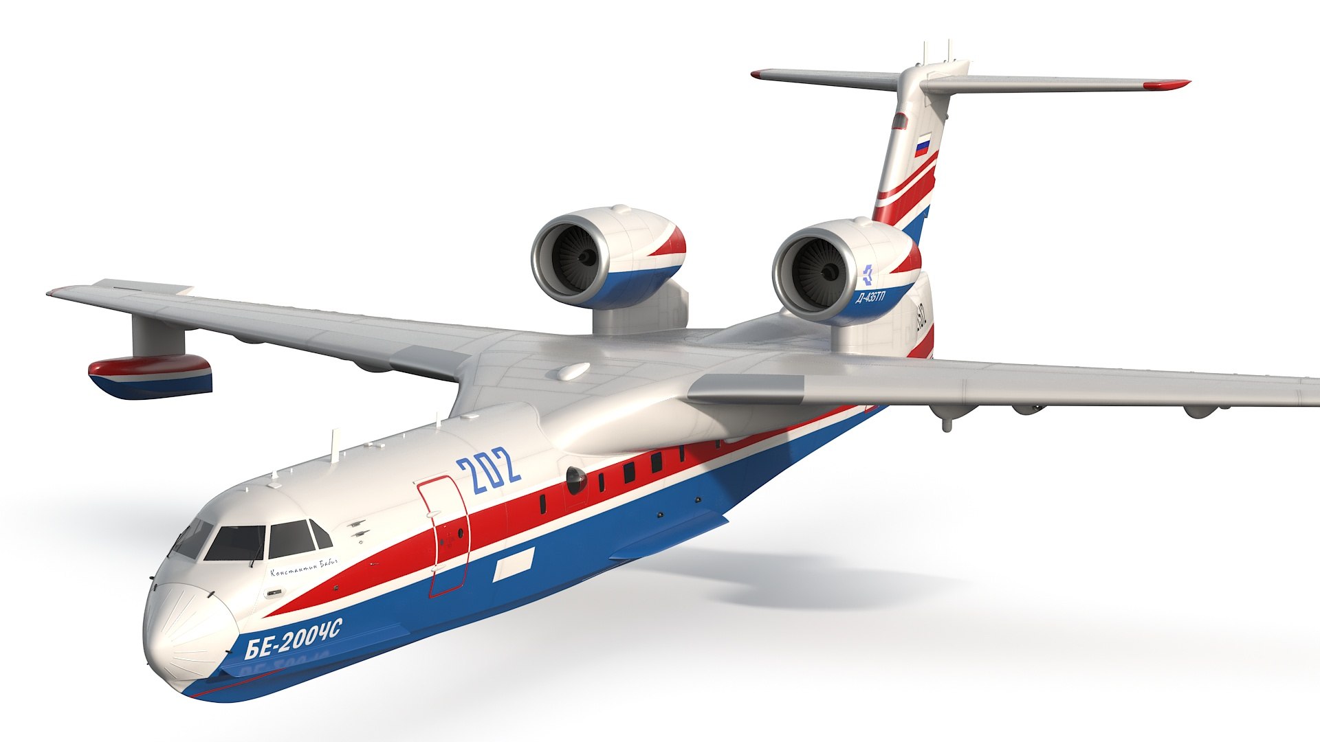 Beriev Be 200 Altair Aircraft Rigged For Cinema 4D 3D Model ...