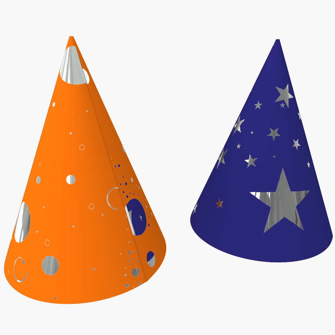 3d 2 party hats