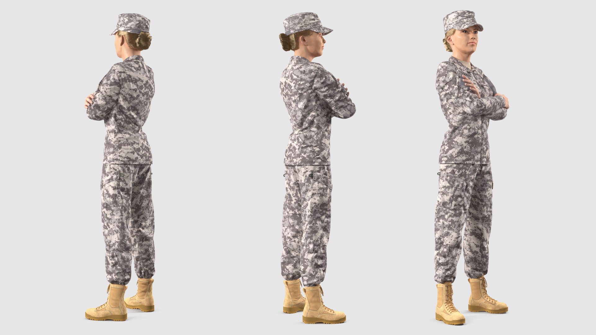 Female Soldier Military Acu 3D Model - TurboSquid 1687872