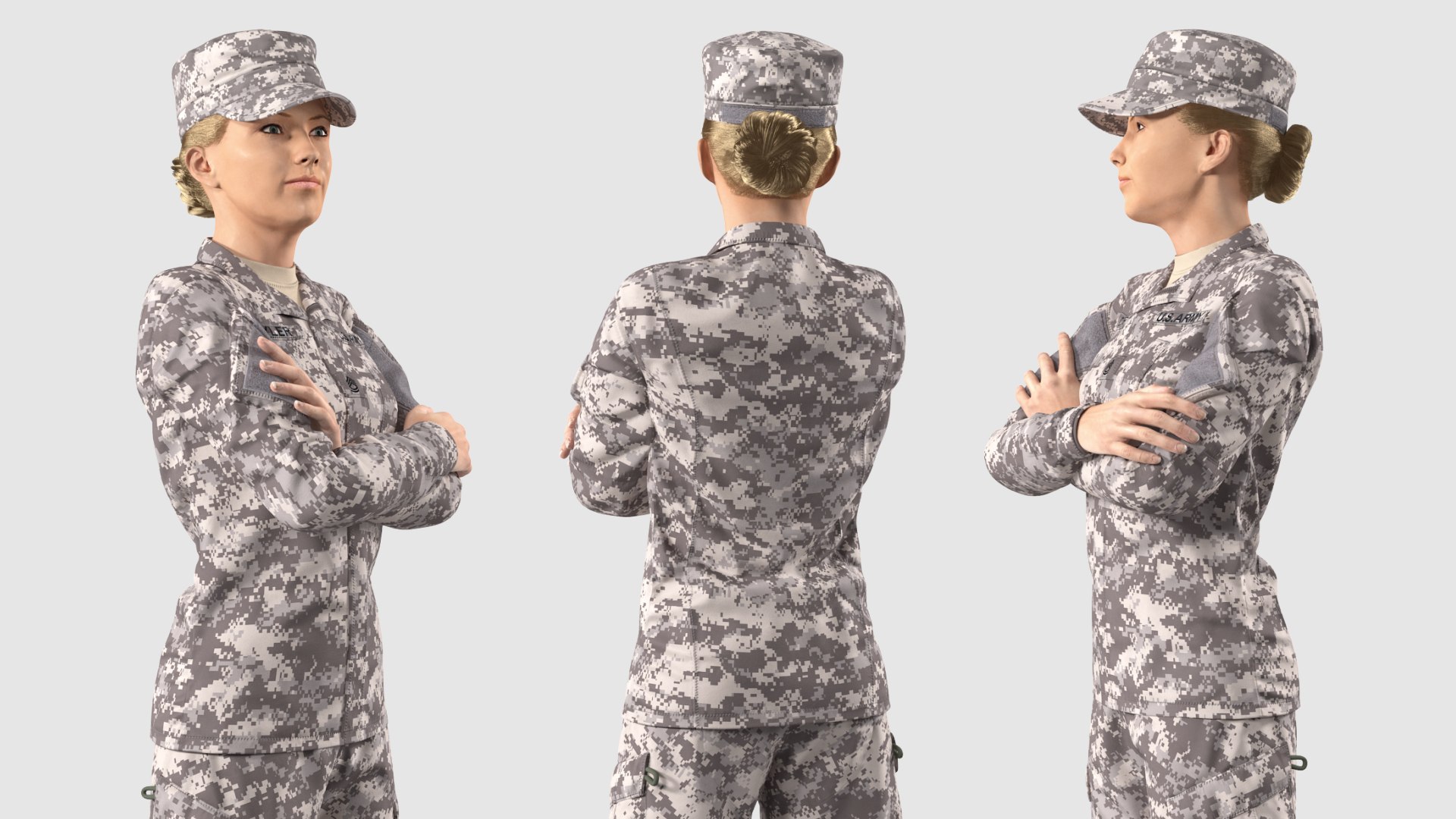 Female soldier military acu 3D model - TurboSquid 1687872