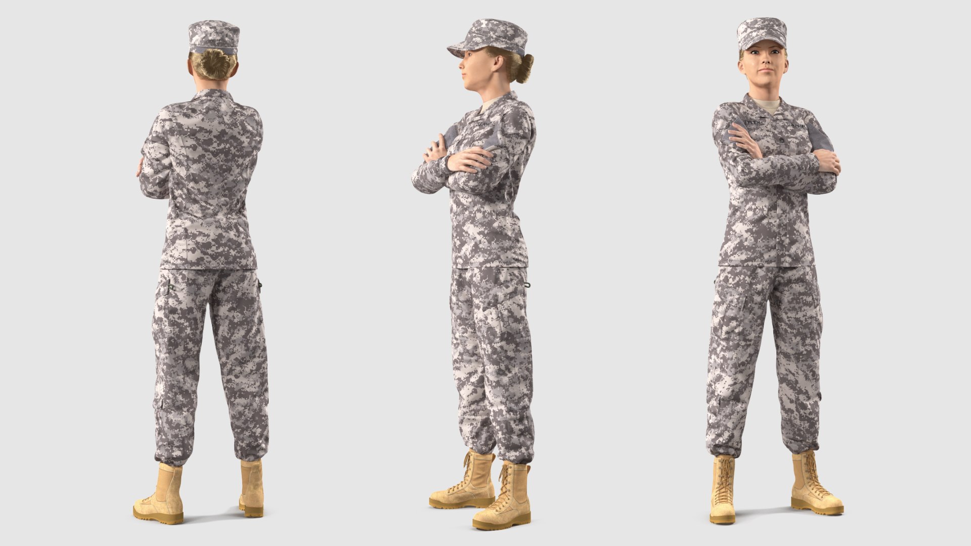 Female Soldier Military Acu 3D Model - TurboSquid 1687872
