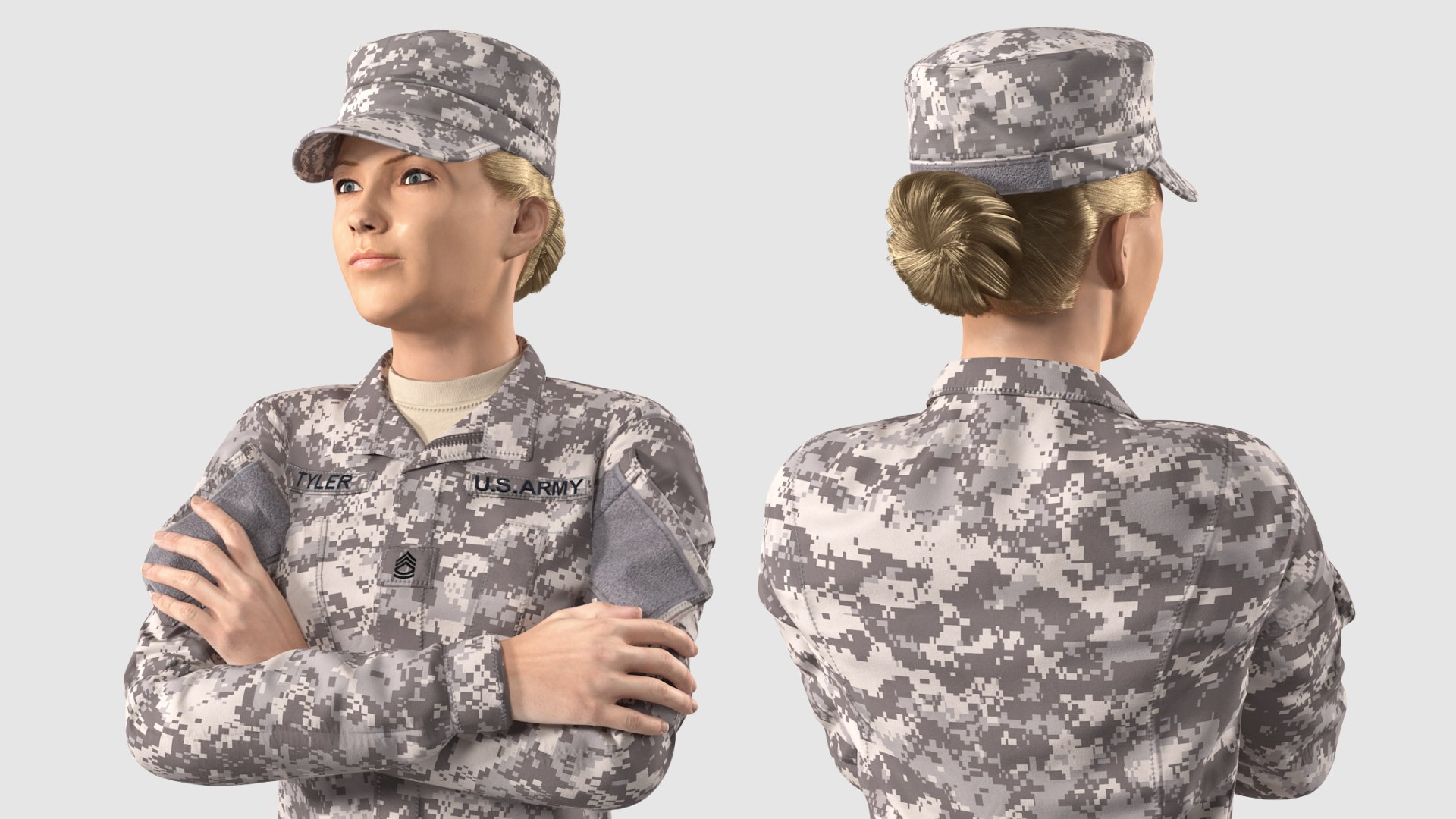 Female Soldier Military Acu 3D Model - TurboSquid 1687872