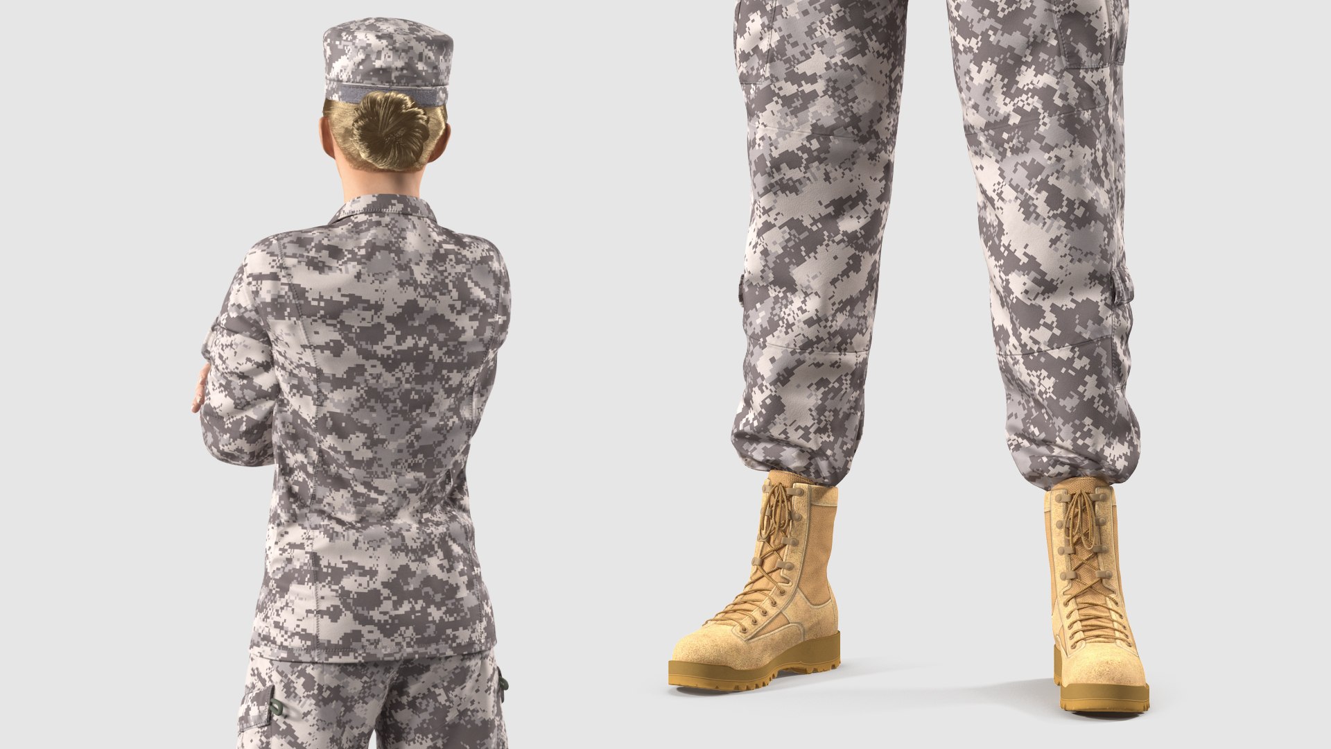 Female soldier military acu 3D model - TurboSquid 1687872
