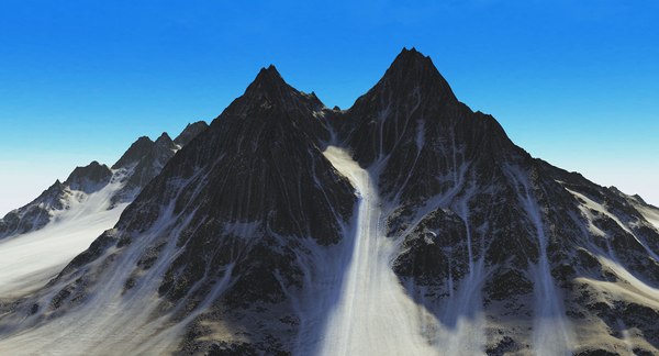 3d mountains terrain model