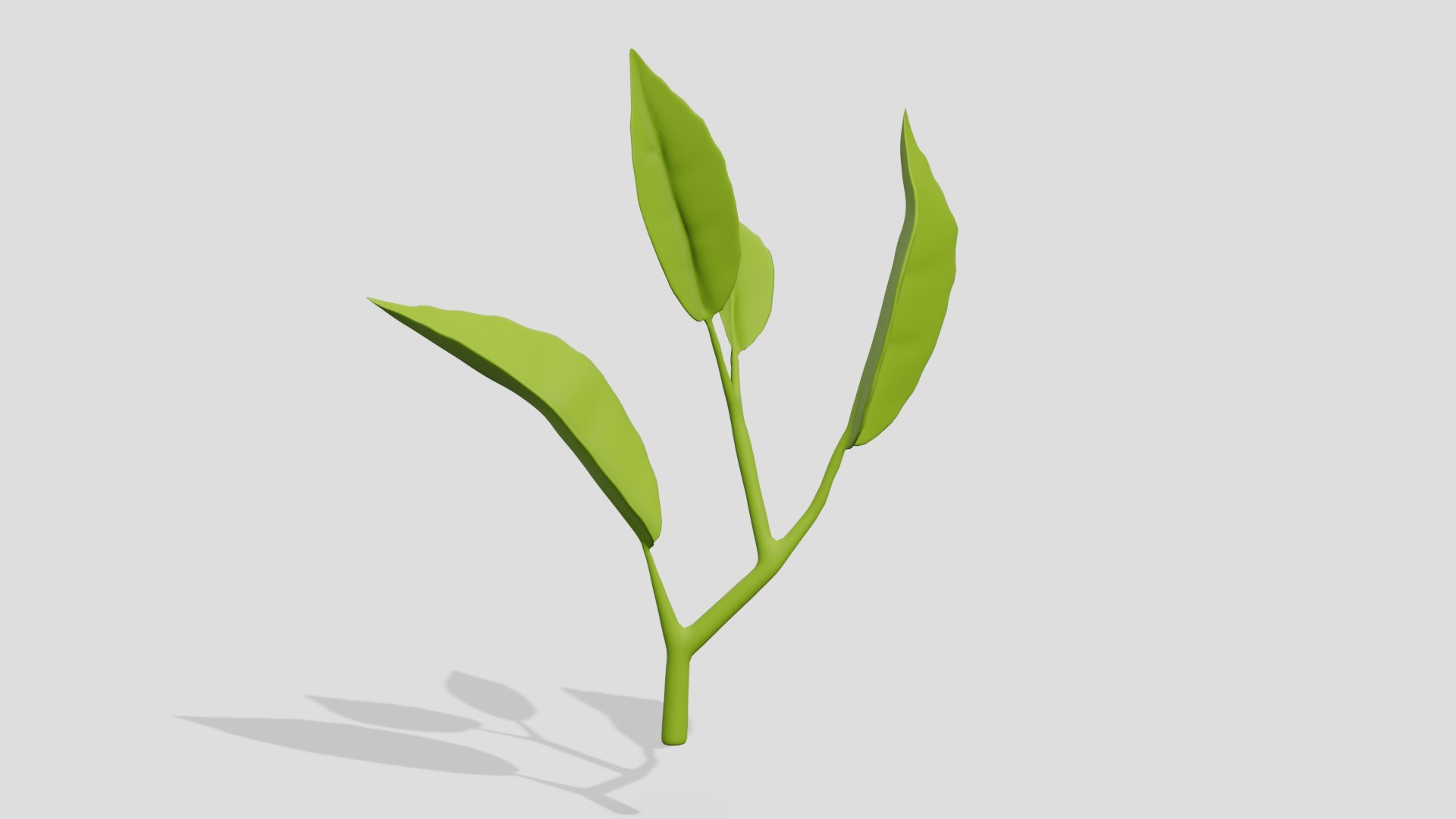 Tea Plant Branch With Green Leaves 3D Model - TurboSquid 2116456
