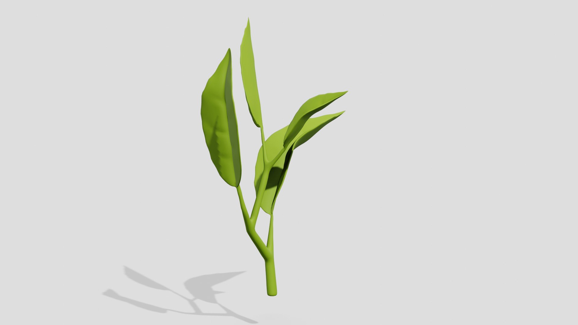 Tea Plant Branch With Green Leaves 3D Model - TurboSquid 2116456