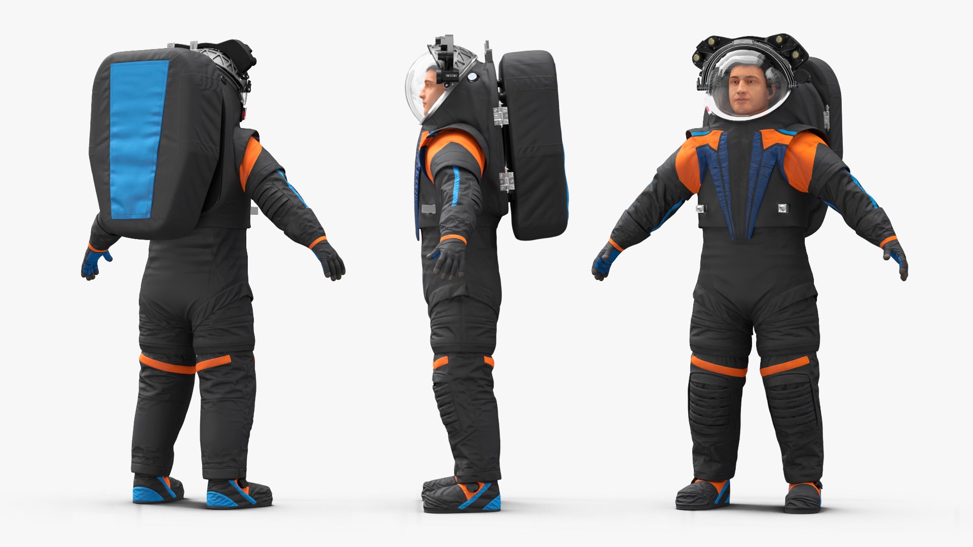3D Astronaut Spacesuit A Pose Fur Model - TurboSquid 2282228