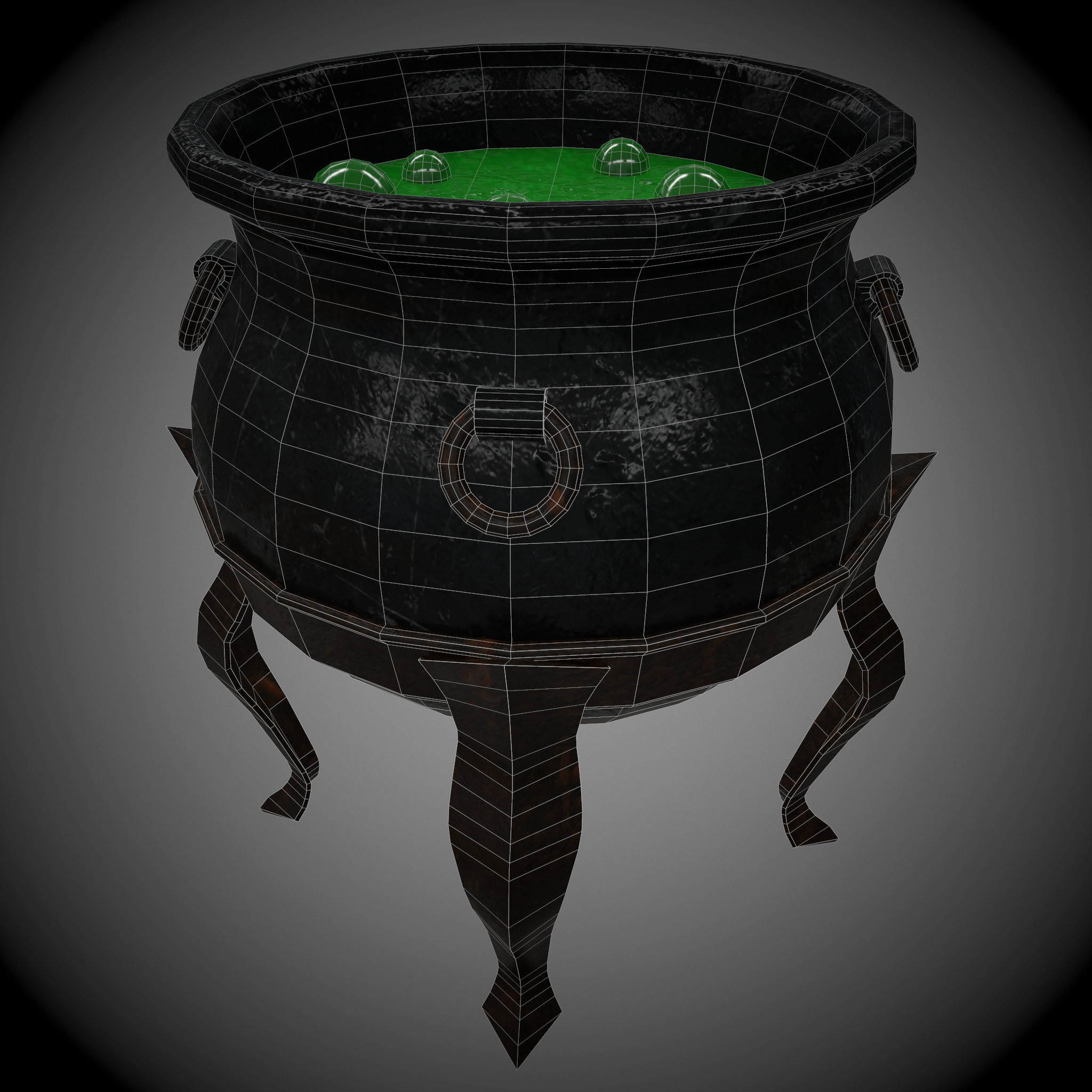 3d witch cauldron model