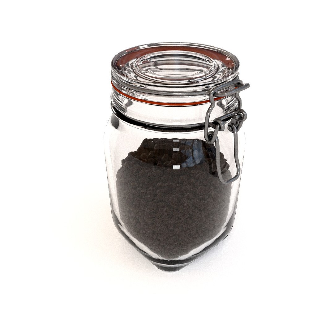 glass jar coffee bean 3d model