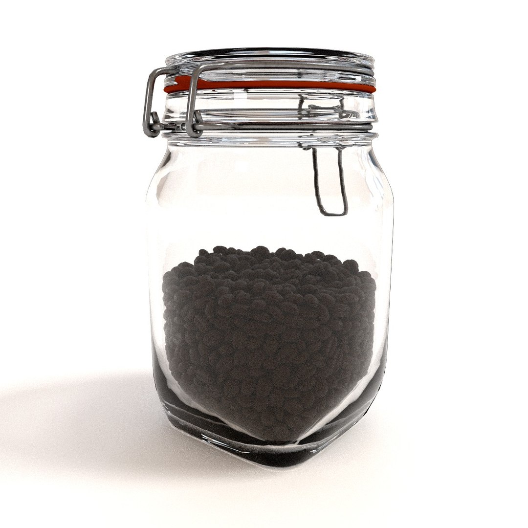 glass jar coffee bean 3d model