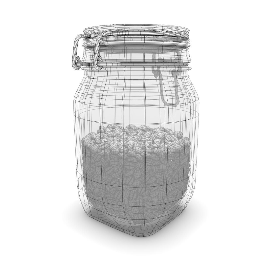 glass jar coffee bean 3d model
