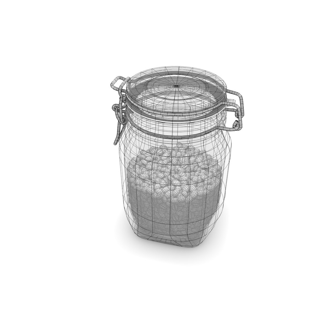 glass jar coffee bean 3d model