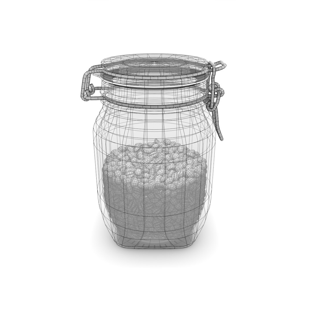 glass jar coffee bean 3d model