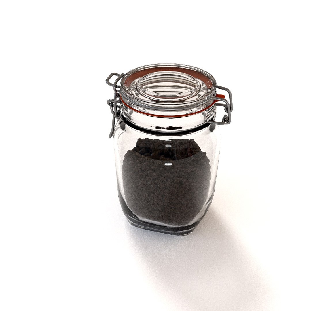 glass jar coffee bean 3d model