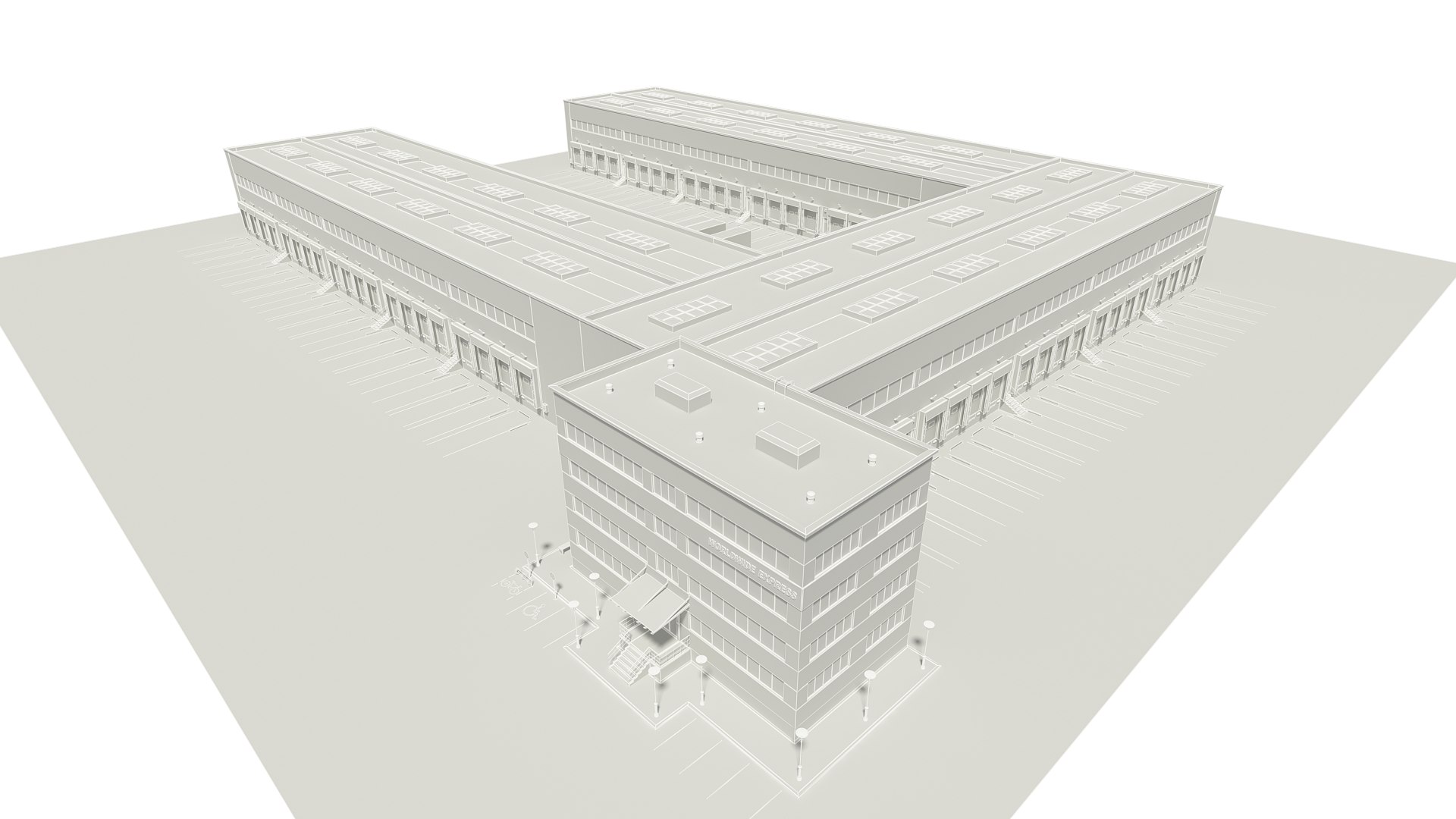 3D Cargo Logistics Building Model - TurboSquid 2313081