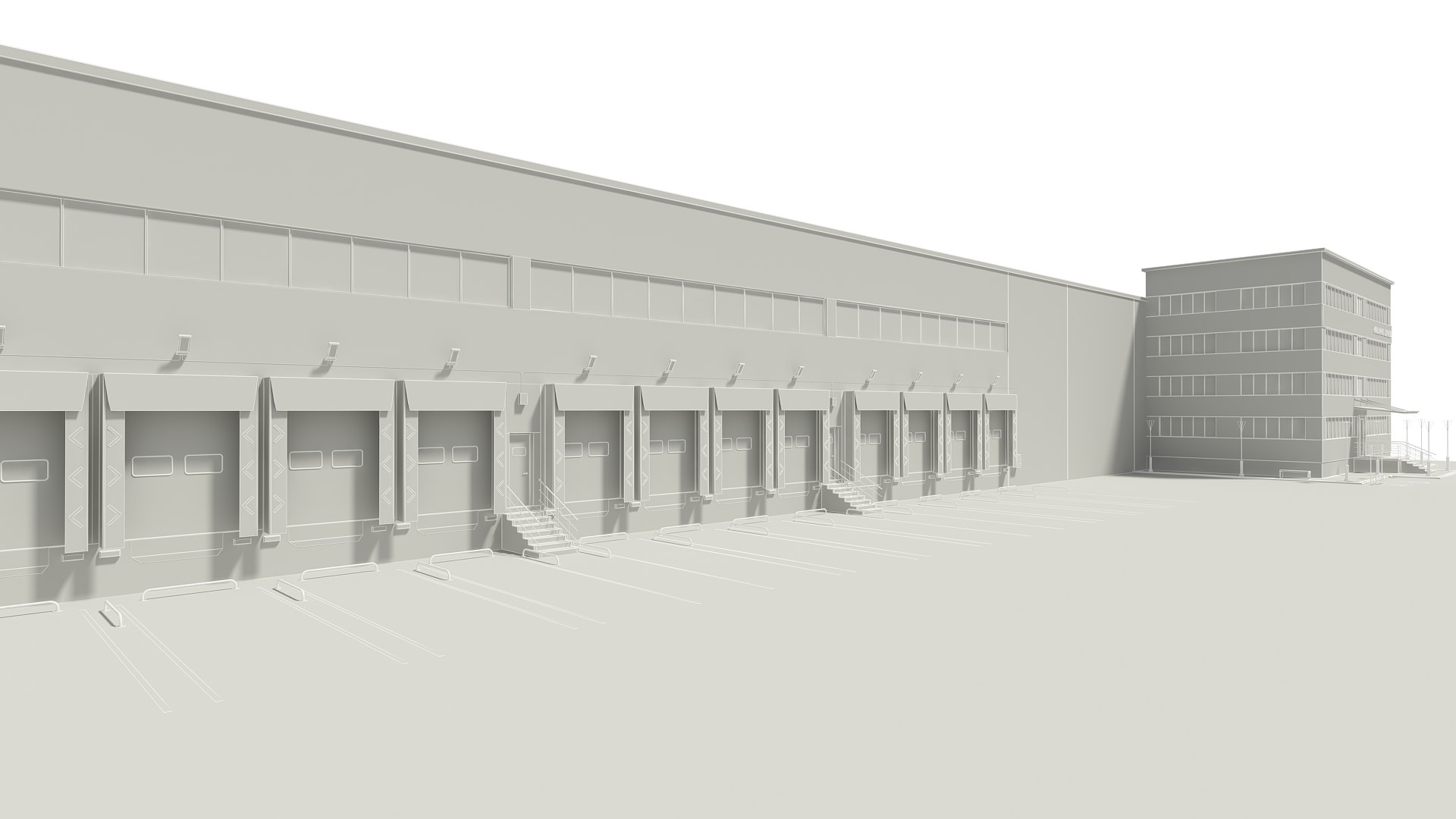 3D Cargo Logistics Building Model - TurboSquid 2313081