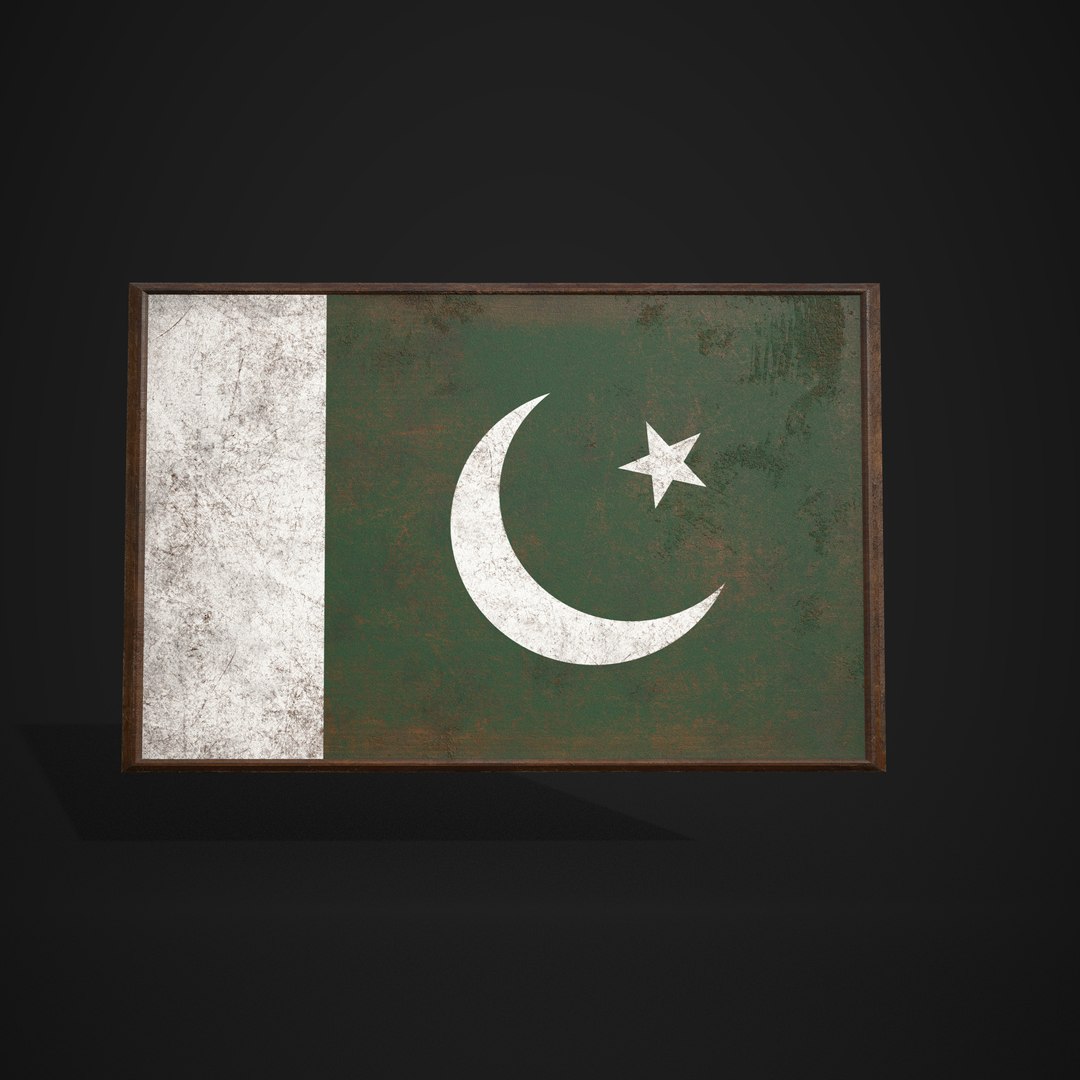 Old Picture Frame With Pakistan Flag - Game Ready PBR Low-poly 3D Model ...
