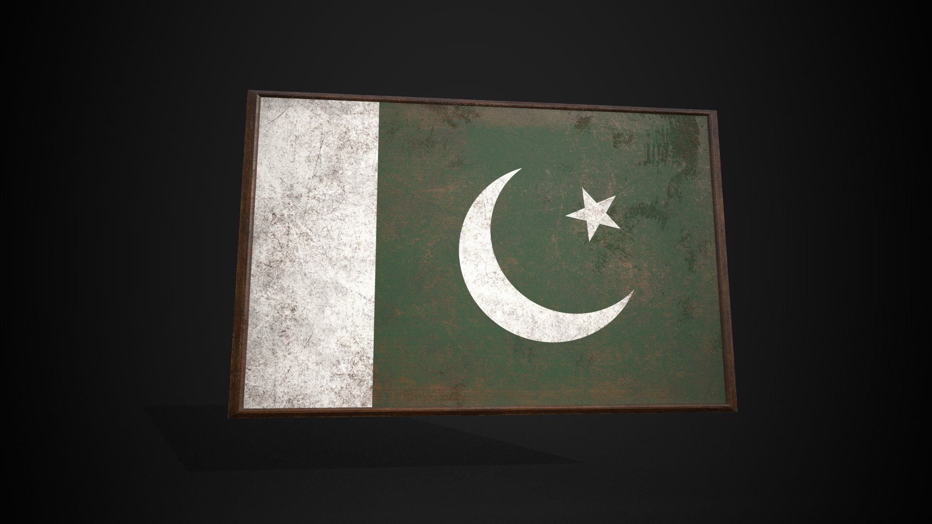 Old Picture Frame With Pakistan Flag - Game Ready PBR Low-poly 3D Model ...