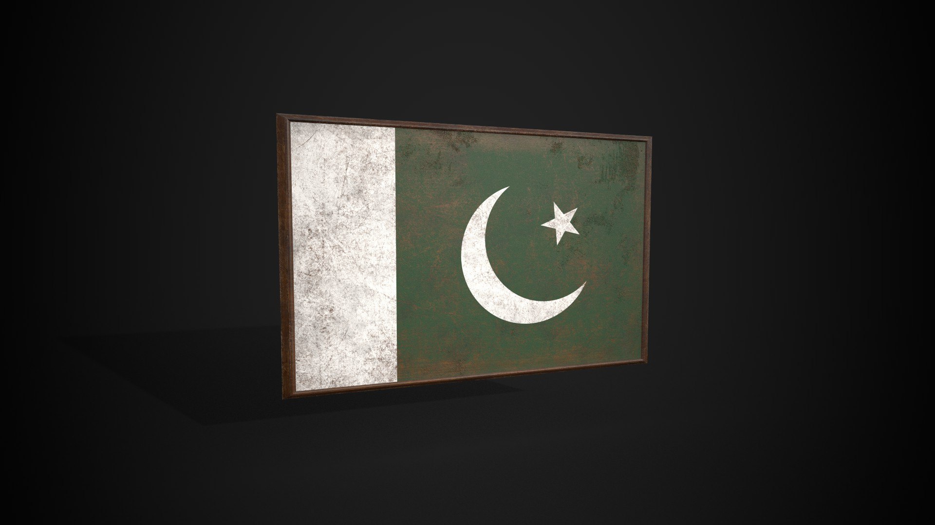Old Picture Frame With Pakistan Flag - Game Ready PBR Low-poly 3D Model ...