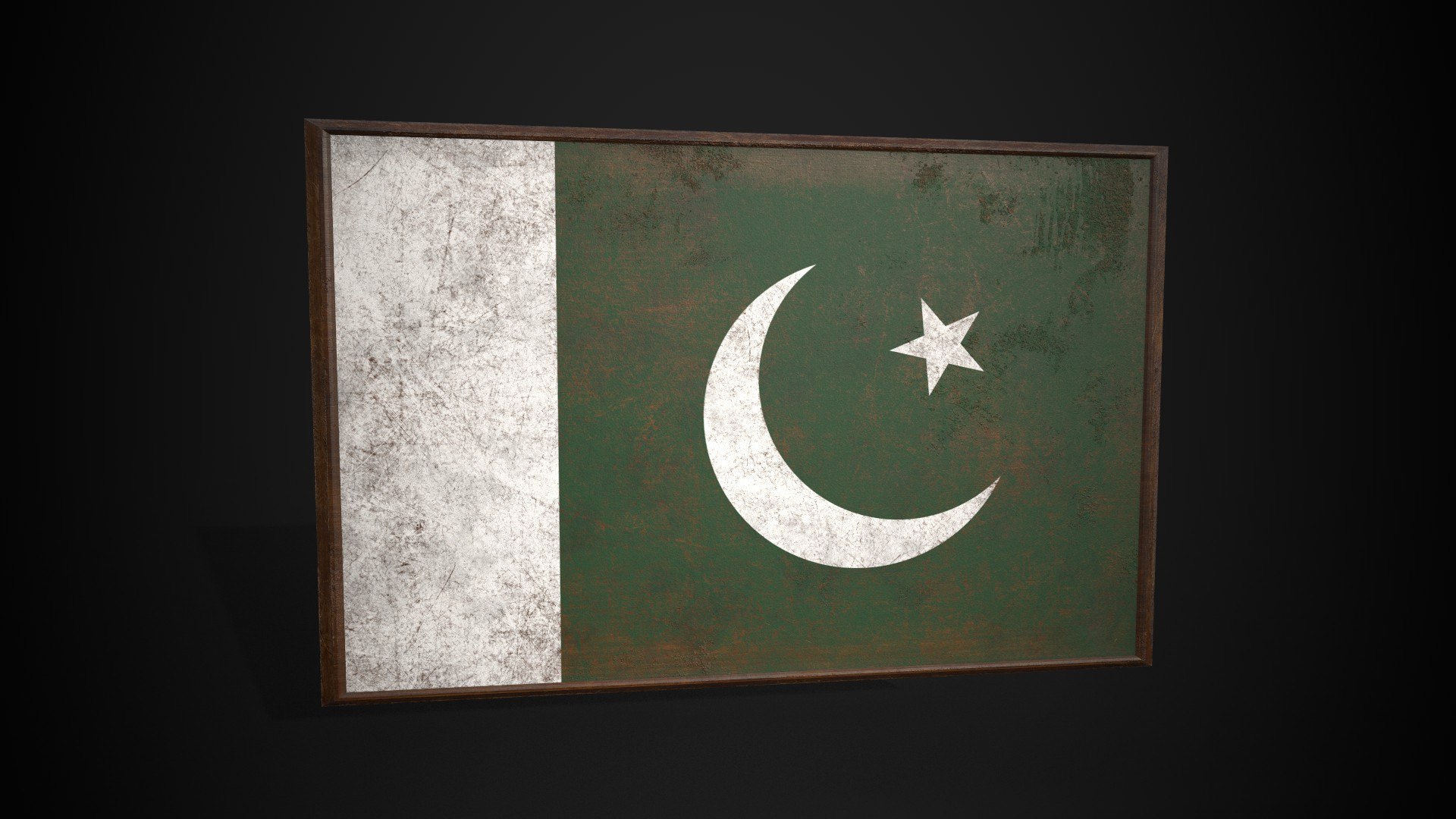 Old Picture Frame With Pakistan Flag - Game Ready PBR Low-poly 3D Model ...
