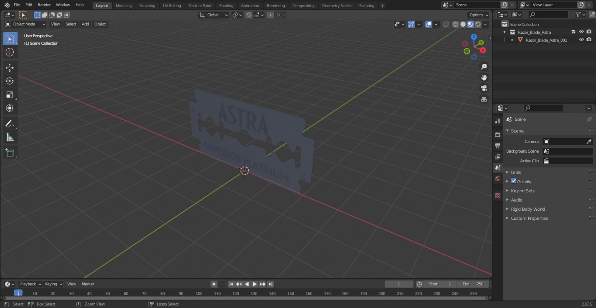 Razor Blade Astra 3D Model - TurboSquid 1941801