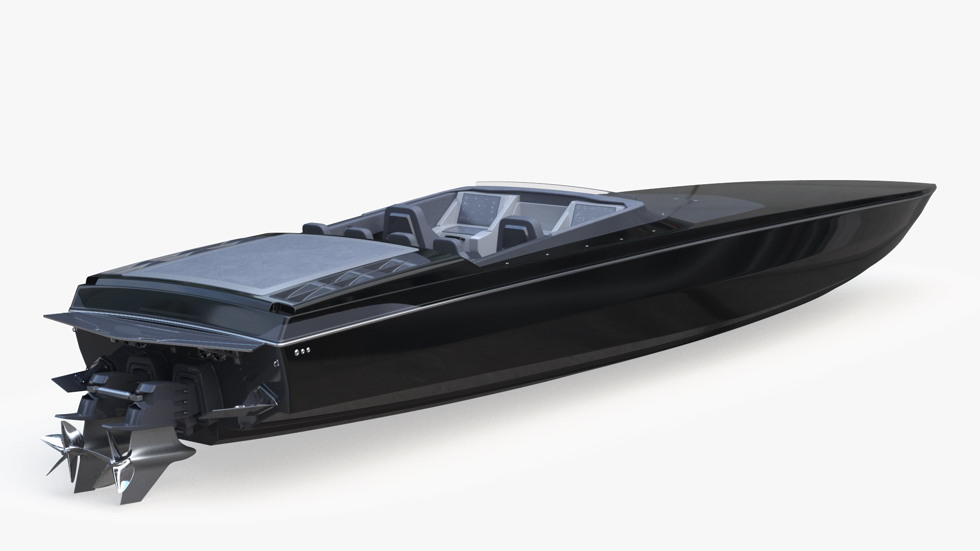 3D Model Speedboat Black - TurboSquid 2282724