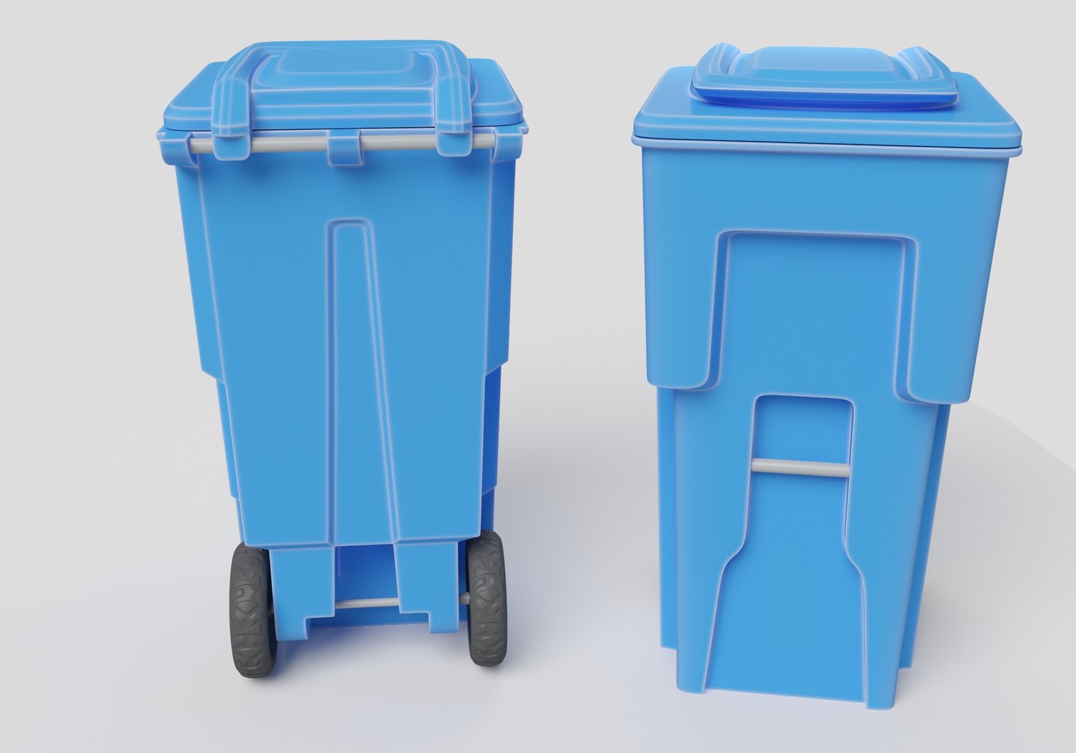 3D Wheeled Trash Can - TurboSquid 2146014