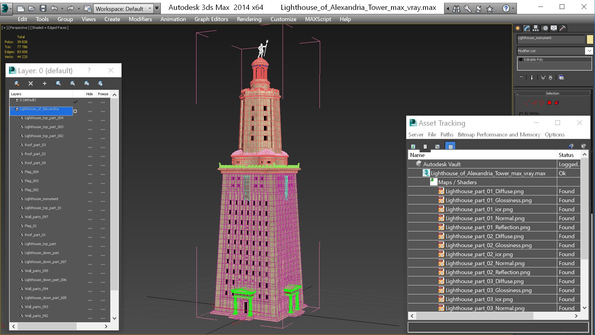 3D Lighthouse of Alexandria Tower model - TurboSquid 1744170