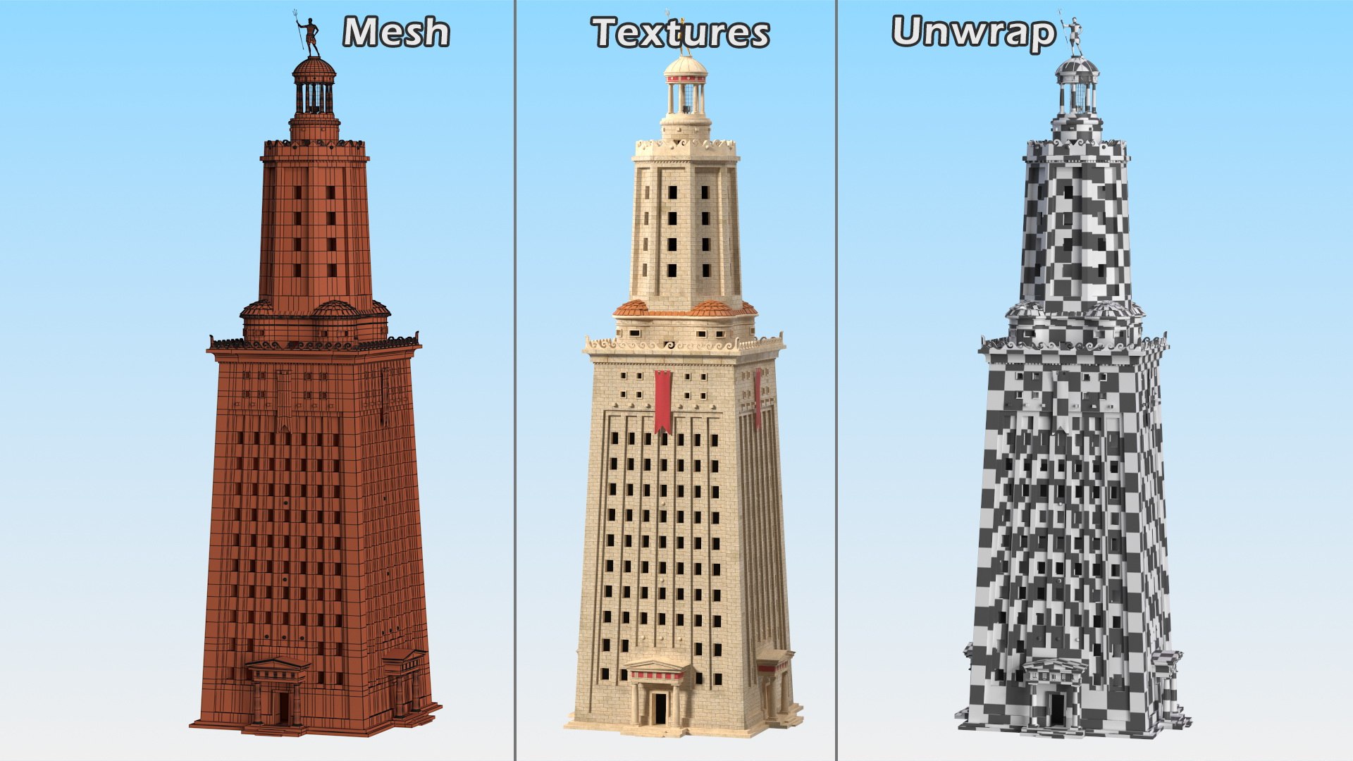 3D Lighthouse of Alexandria Tower model - TurboSquid 1744170