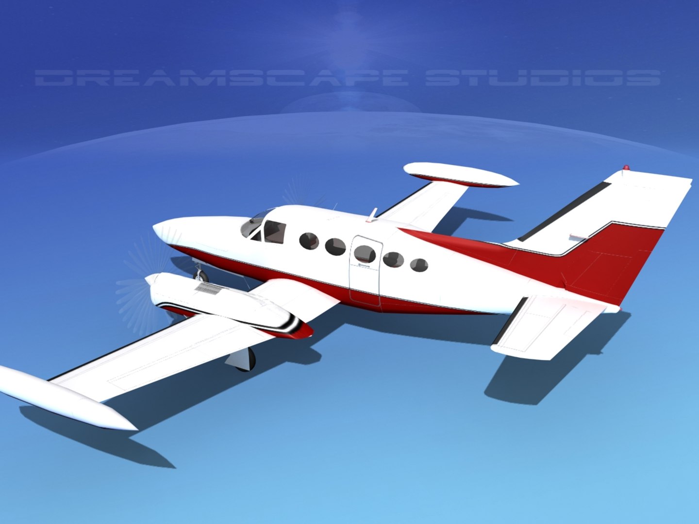 Cockpit Cessna 414 Chancellor 3d Model