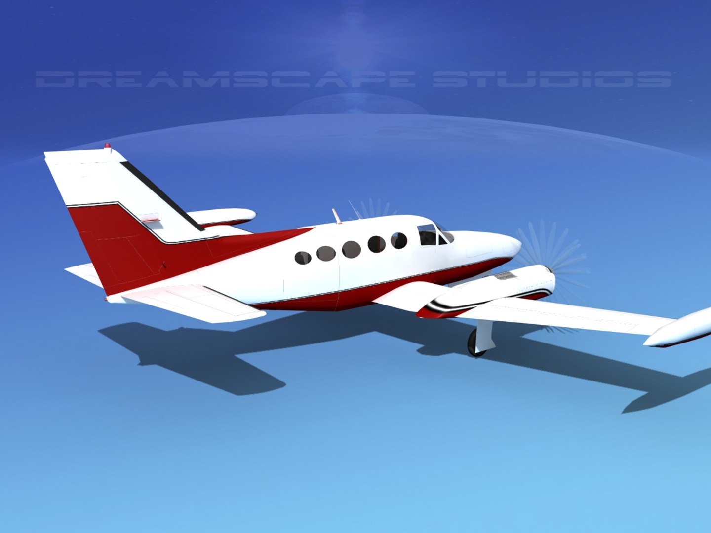 Cockpit Cessna 414 Chancellor 3d Model