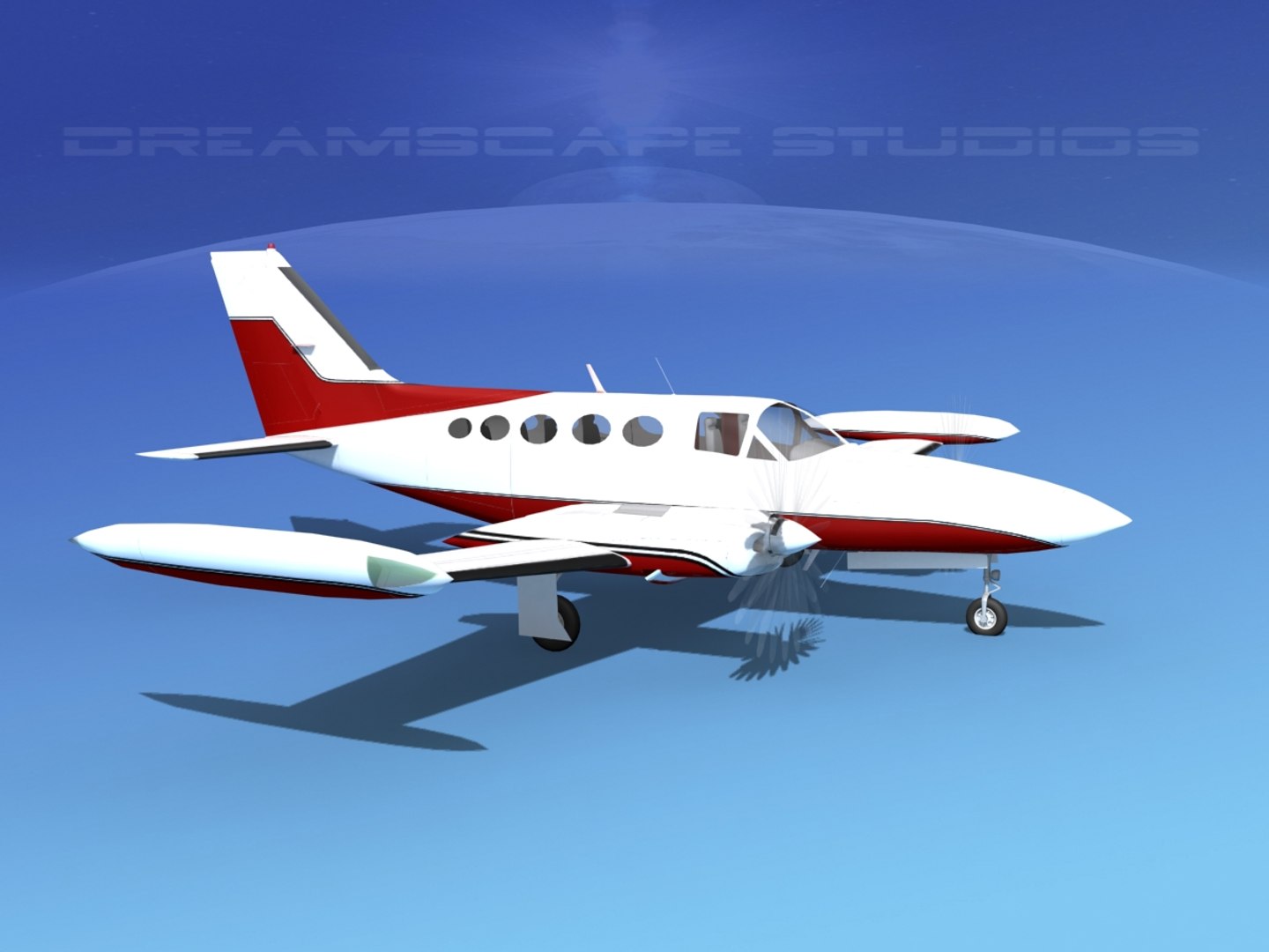 Cockpit Cessna 414 Chancellor 3d Model