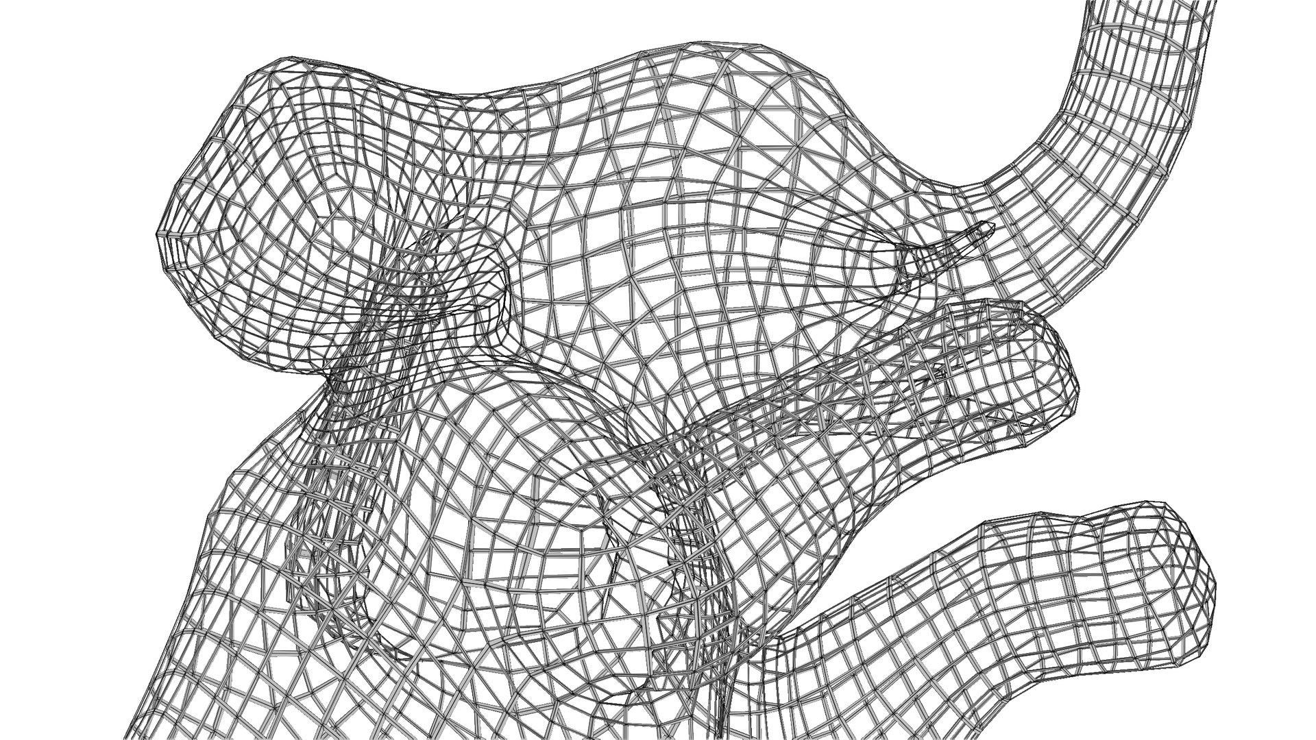 3D Model Elephant Wireframe - TurboSquid 2277066