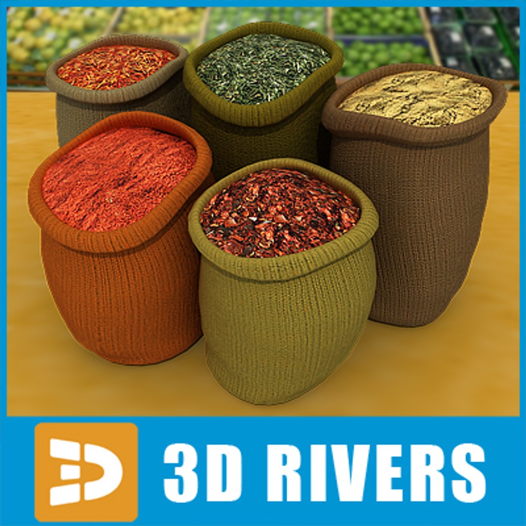Bags Spices 3d Model