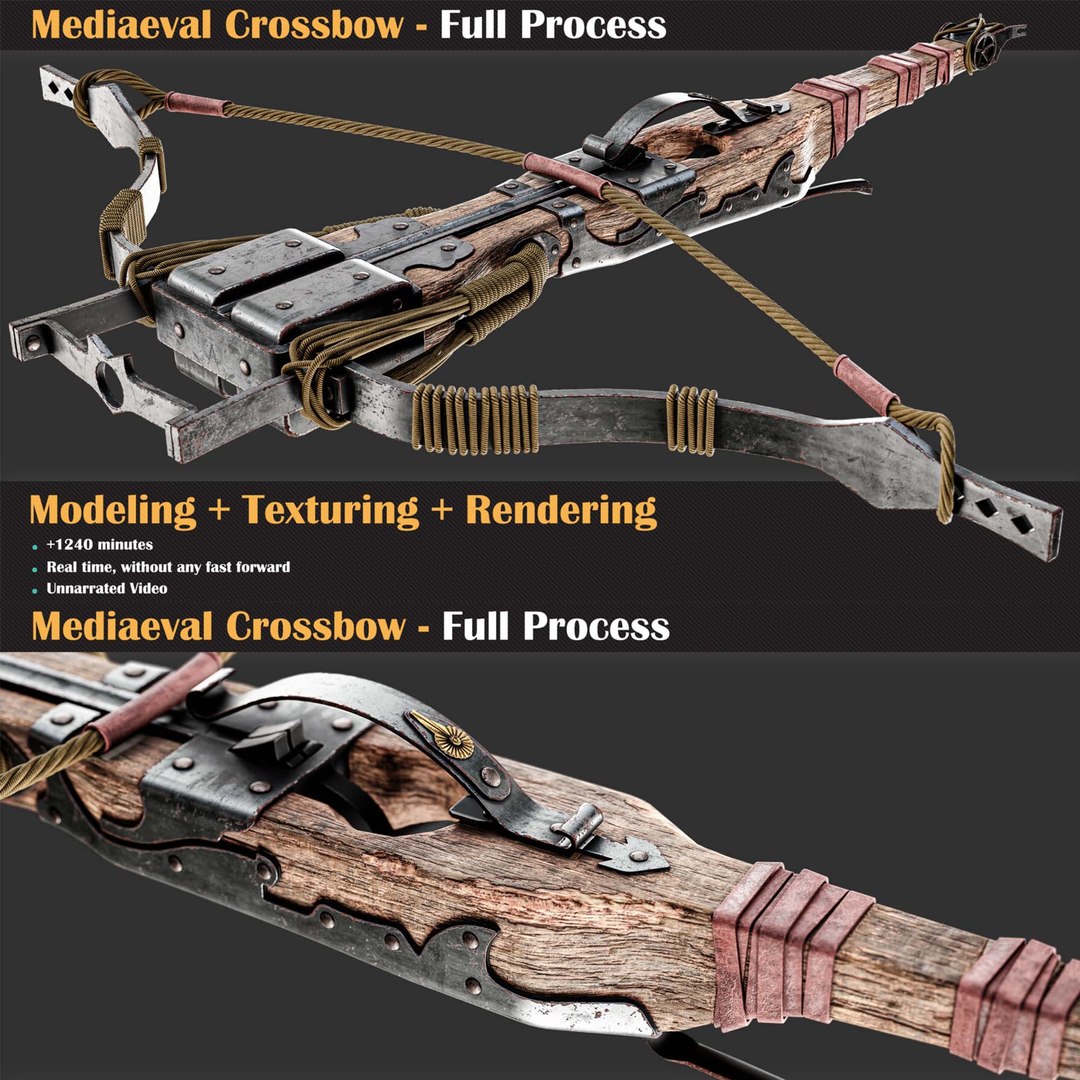 Mediaeval Crossbow - Full Tutorial Model - TurboSquid 2271186