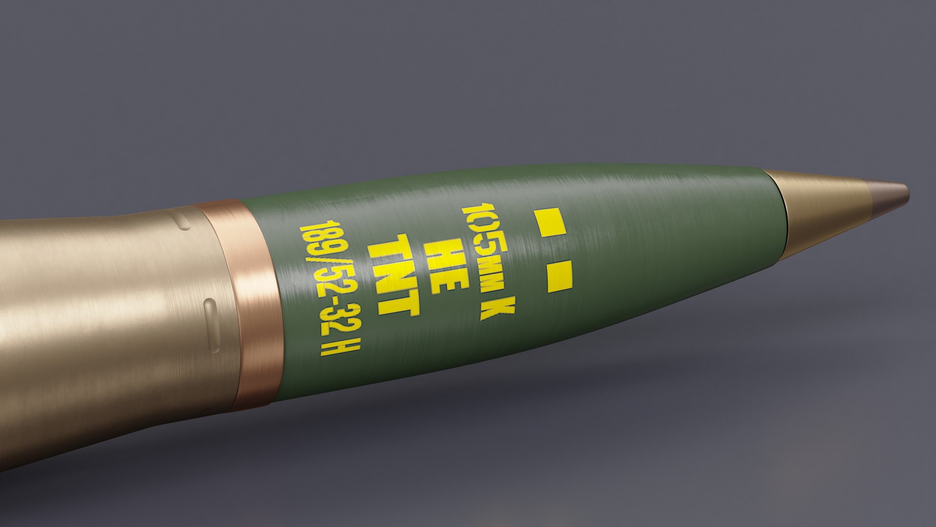 3D 105 Mm Caliber Fragmentation Projectile - TurboSquid 2224923