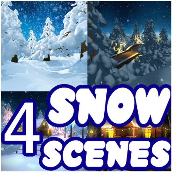 snow trees 3d model