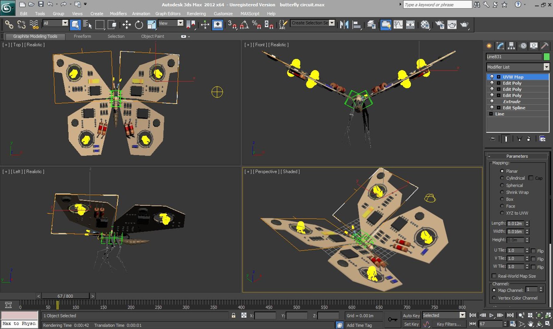 mechanical butterfly 3d max