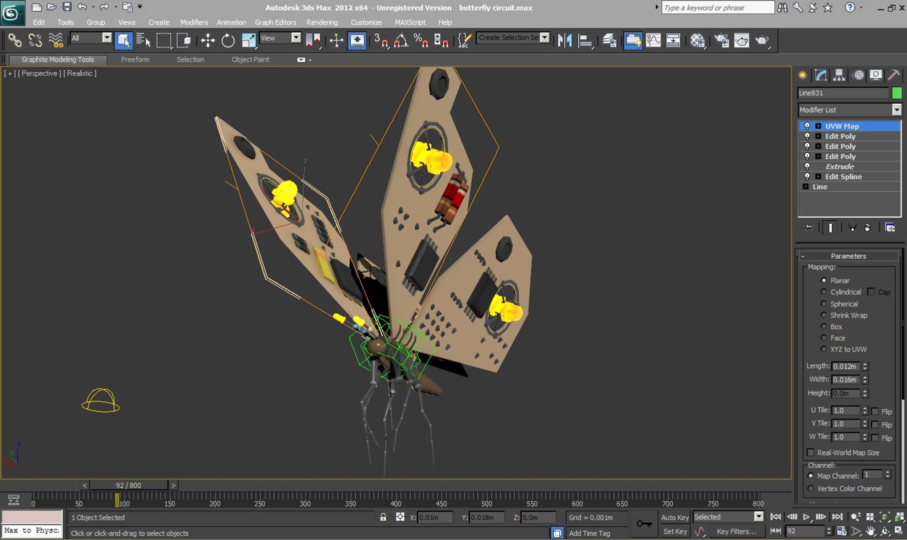 mechanical butterfly 3d max