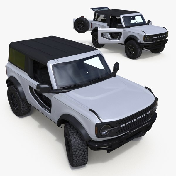 modelo 3d SUV Ford Bronco de dos puertas color blanco Oxford ...