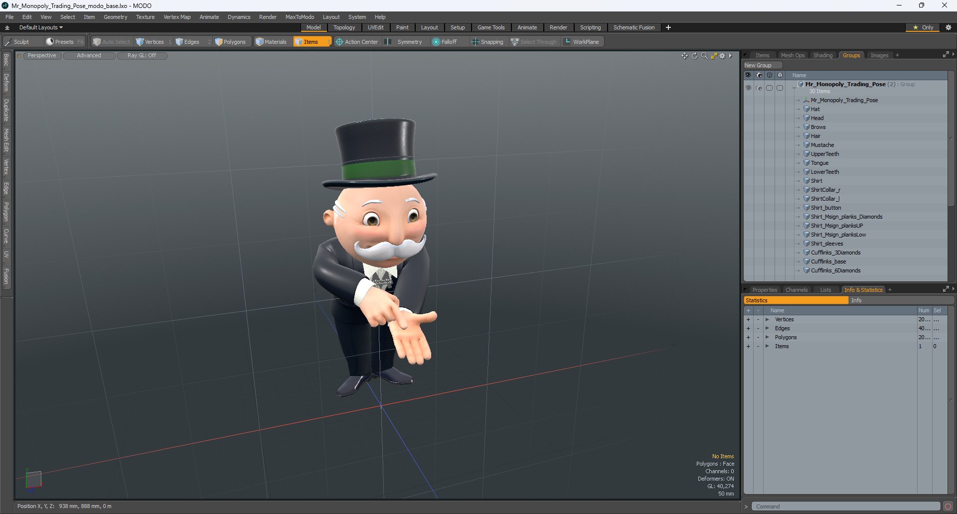 Mr Monopoly Trading Pose Model - TurboSquid 2276803